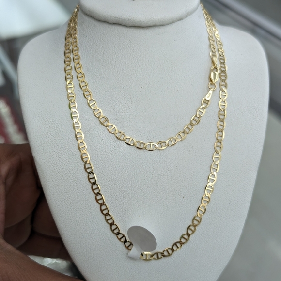 Unbrand | Jewelry | 4kt Real Solid Gold Mariner Chain 31mm 22 Inches ...